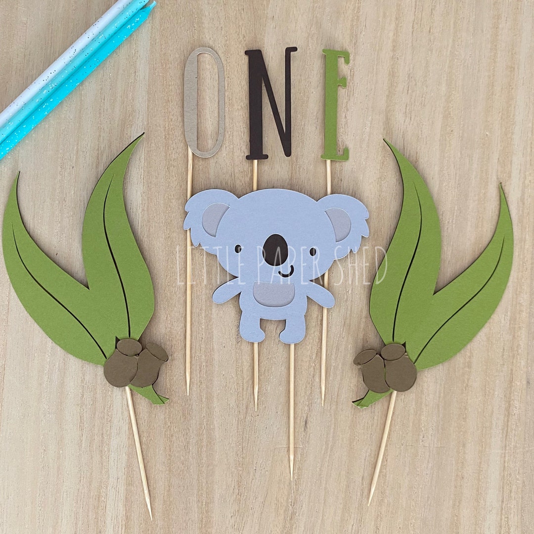 Koala Cake Topper Set Koala Cake Topper Koala Party Australian Animal ...
