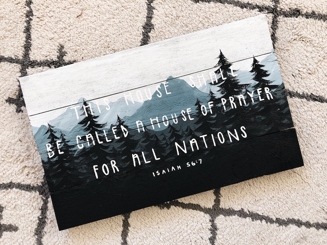 Rustic Wood Pallet Mountain Landscape Bible Verse Painting | Etsy