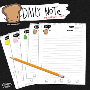 I Love Sandwich Daily Note Printable - Etsy