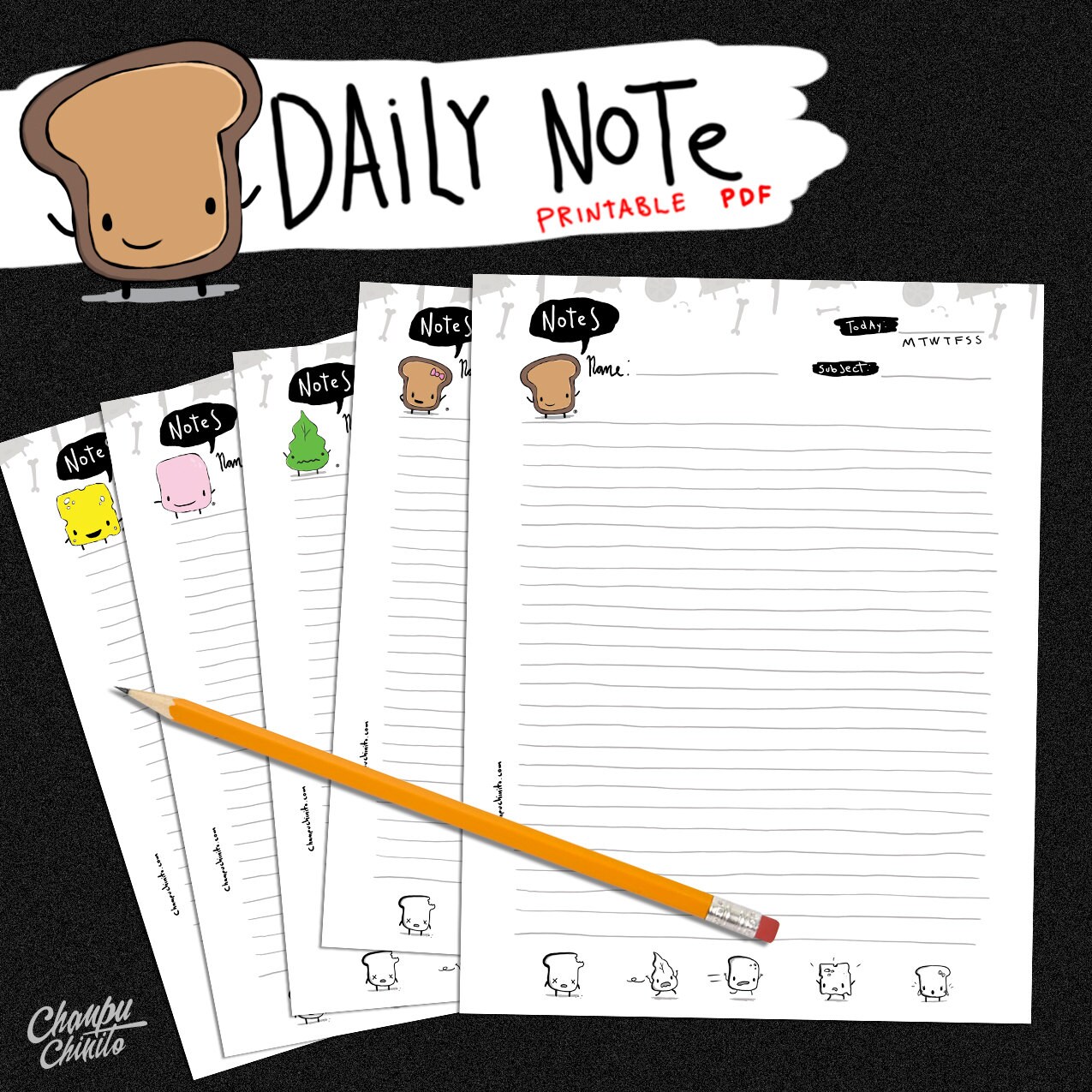 I Love Sandwich Daily Note Printable - Etsy