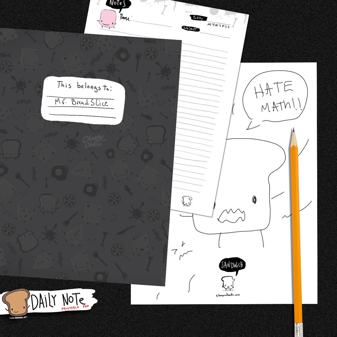 I Love Sandwich Daily Note Printable - Etsy