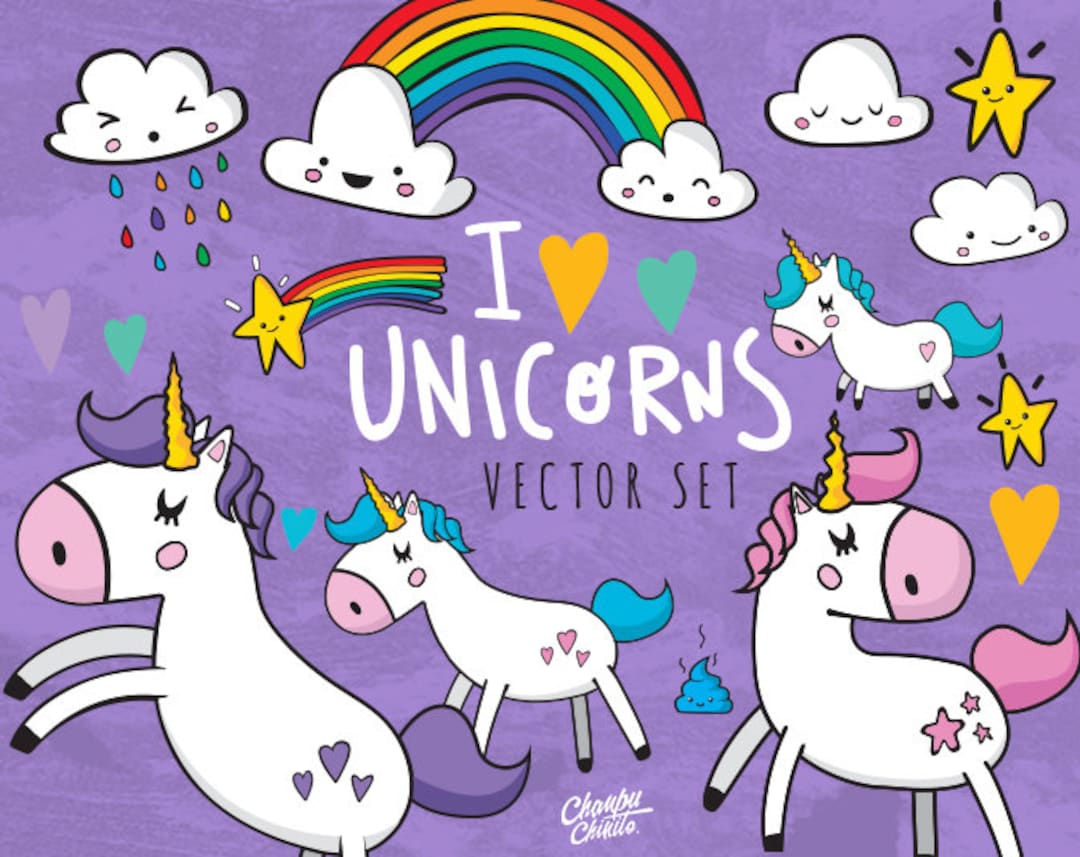 Unicorns Clipart - Unicorn Download SVG - Instant Download Vector Art ...