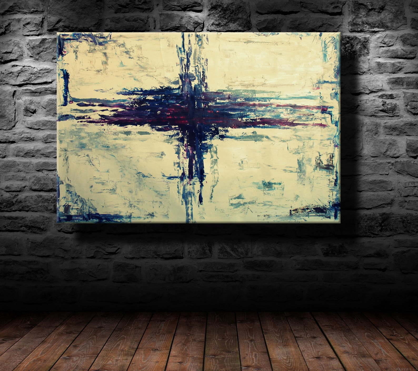 Oil Painting Modern Art cross Canvas Art - Etsy