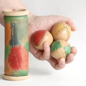 Set of 3 Leather Juggling Balls and Case, Gift for Jugglers, Learn to ...