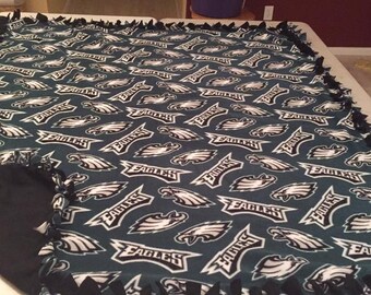 LARGE Philadelphia EAGLES NFL Fleece Tie Blanket 55x65 Philly Football ...