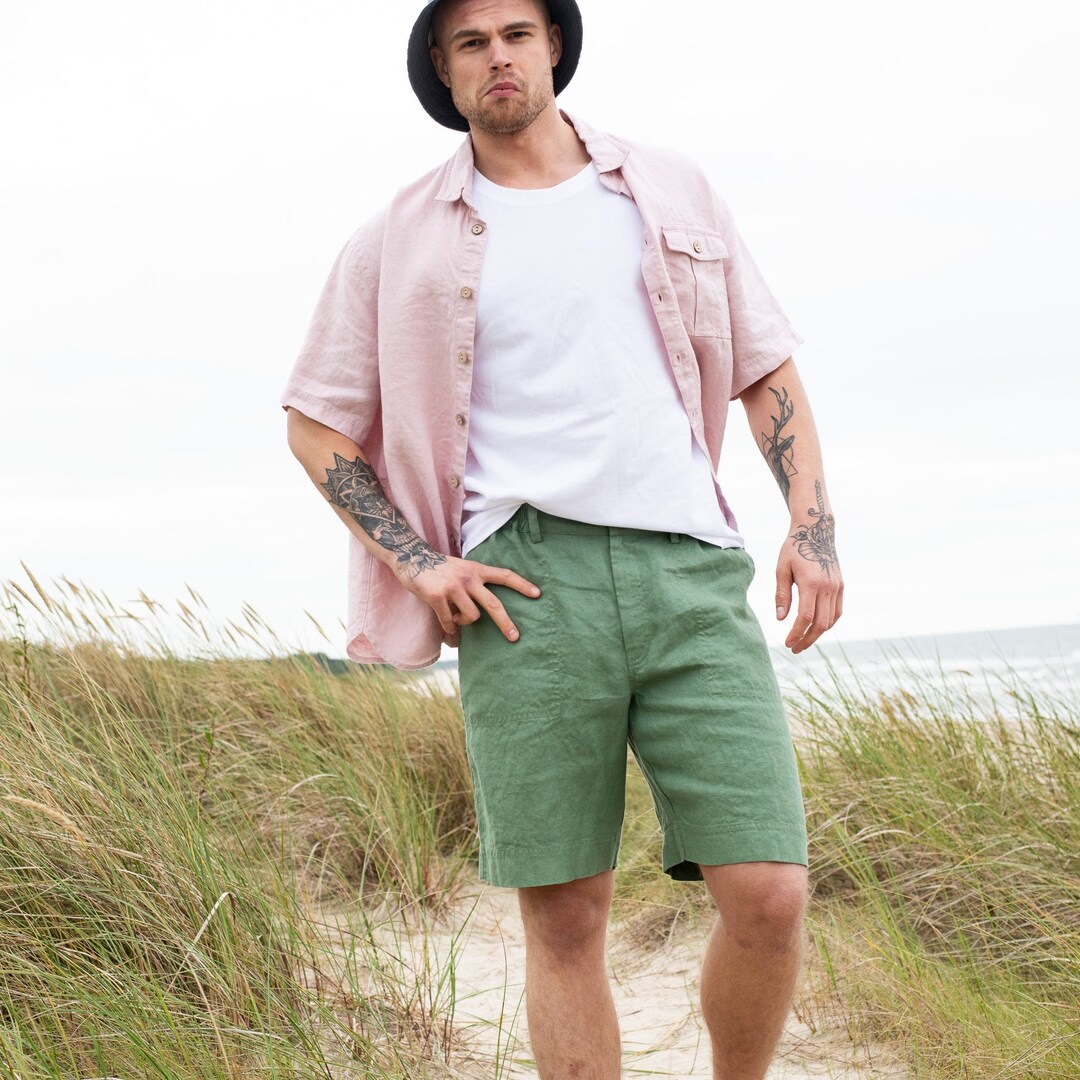 Mens Linen Shorts DARWIN / Mens Shorts / Mens Linen Clothing / Mens ...