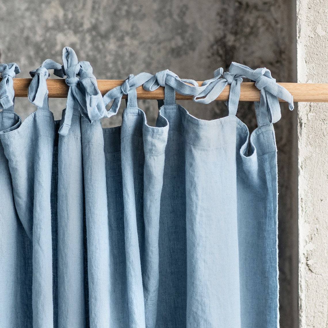 Linen CURTAIN 1 Panel in Swedish Blue / Washed Linen - Etsy