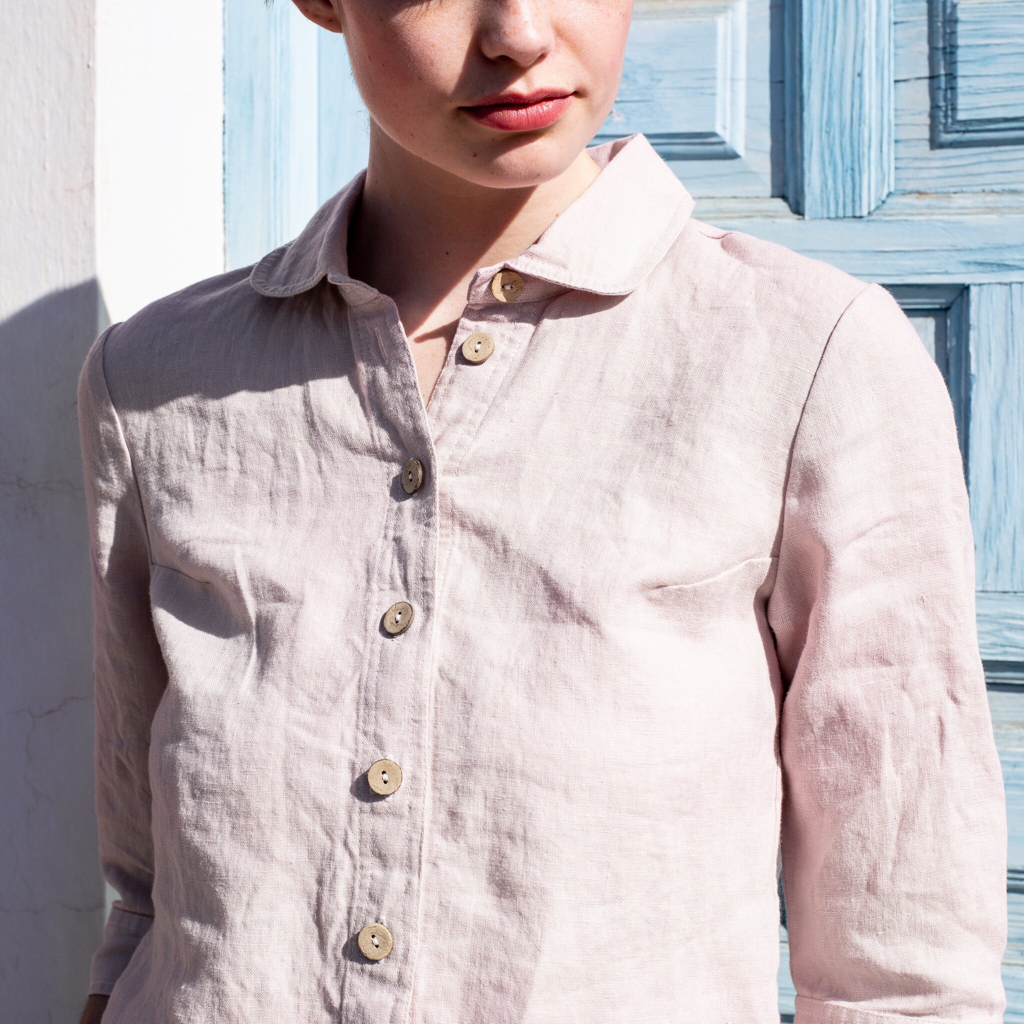 Linen collar shirt LILLE | Etsy