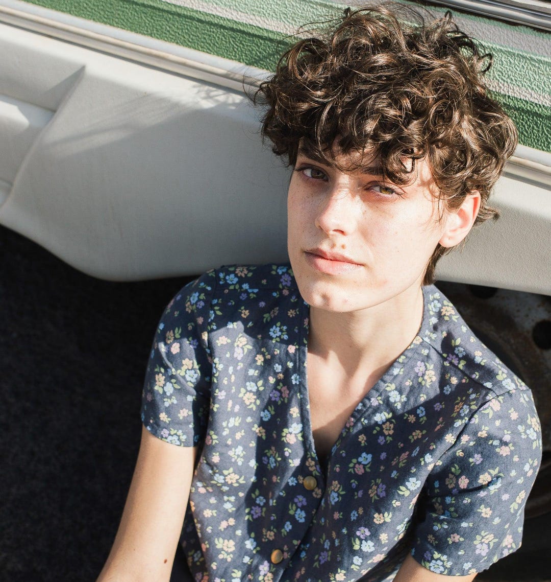 Front Snaps GETTY / Linen Top / Linen Tops for Women / Short Sleeve ...