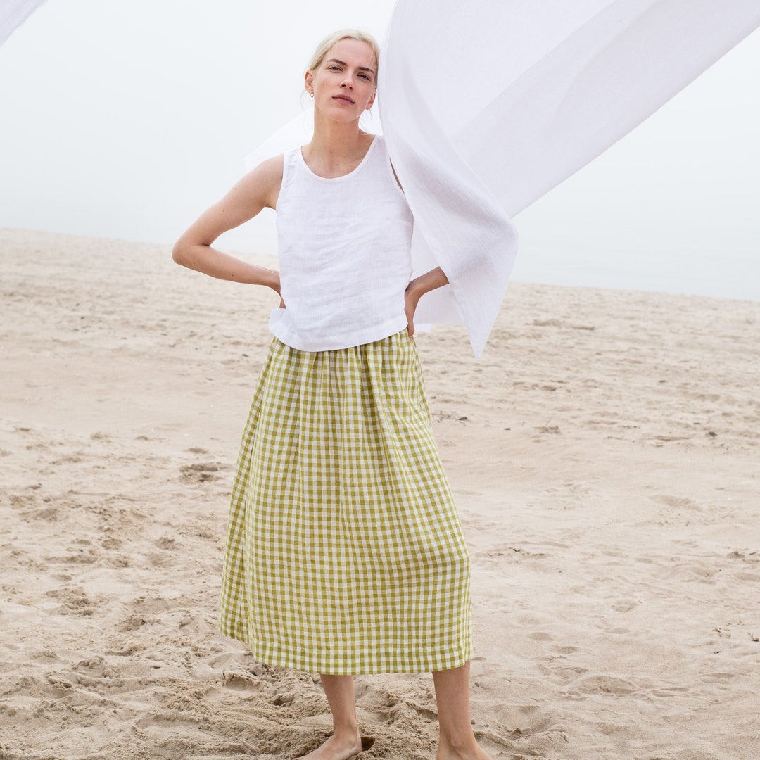 Linen Skirt SION / Midi Skirt / a Line Skirt / Linen Skirt Long - Etsy