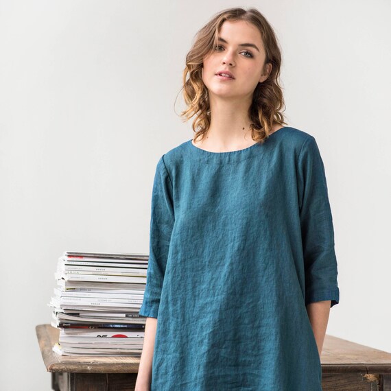 Linen dress JANUARY / Washed linen tunic / available in 34 | Etsy