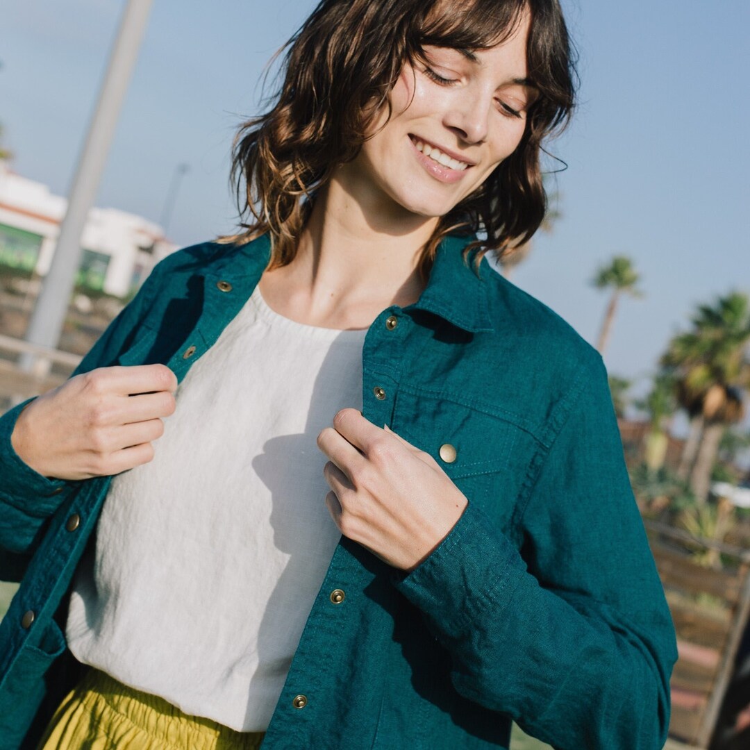 Linen Jacket Calico-2 / Linen Jean Jacket / Womens Linen Jacket ...
