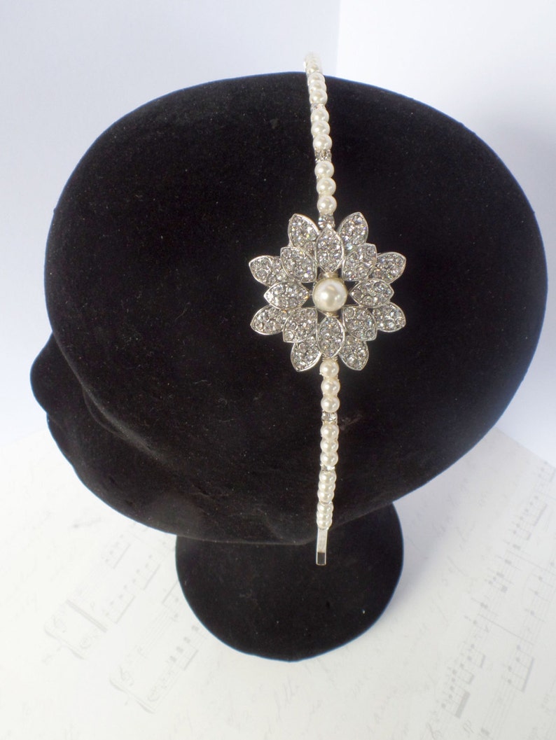 Bridal Tiarawedding Headband Swarovski Pearl And Crystal Etsy Uk
