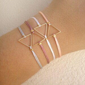 Gold Triangle Friendship Bracelet Triangle Cord Bracelet - Etsy