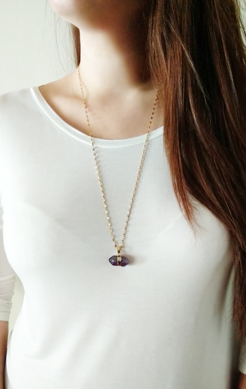 Bohemian Double Point Pendant Necklace Point Crystal - Etsy