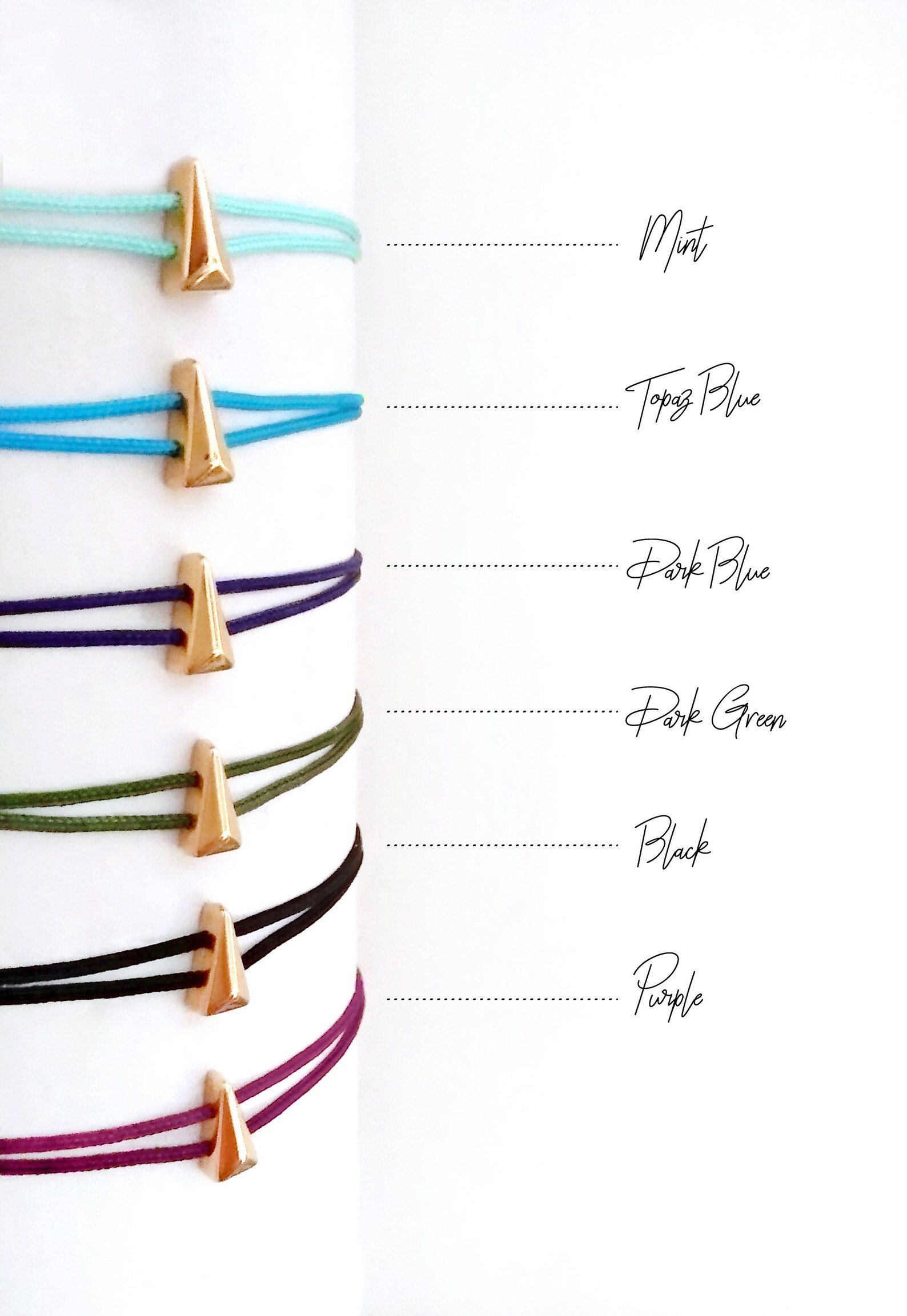 Gold Triangle Friendship Bracelet Tiny Triangle Cord | Etsy