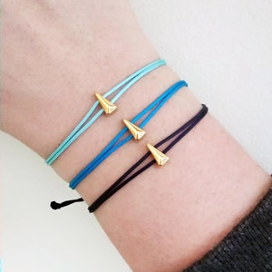 Gold Triangle Friendship Bracelet, Tiny Triangle Cord Bracelet, Simple ...