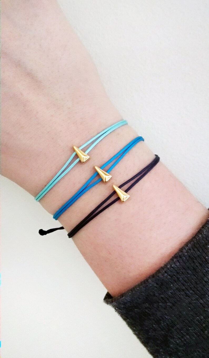 Gold Triangle Friendship Bracelet Tiny Triangle Cord | Etsy