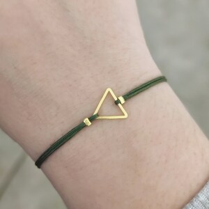 Gold Triangle Friendship Bracelet, Triangle Cord Bracelet, Simple ...