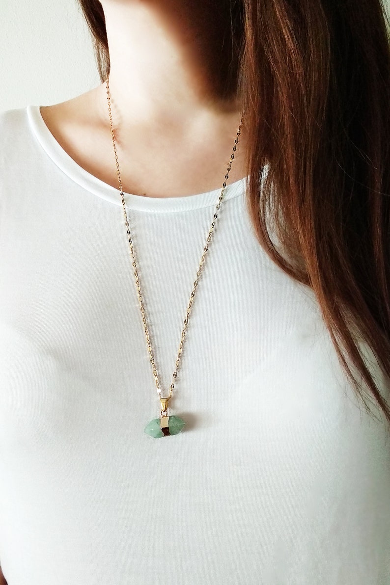 Bohemian Double Point Pendant Necklace, Point Crystal Necklace, Simple ...