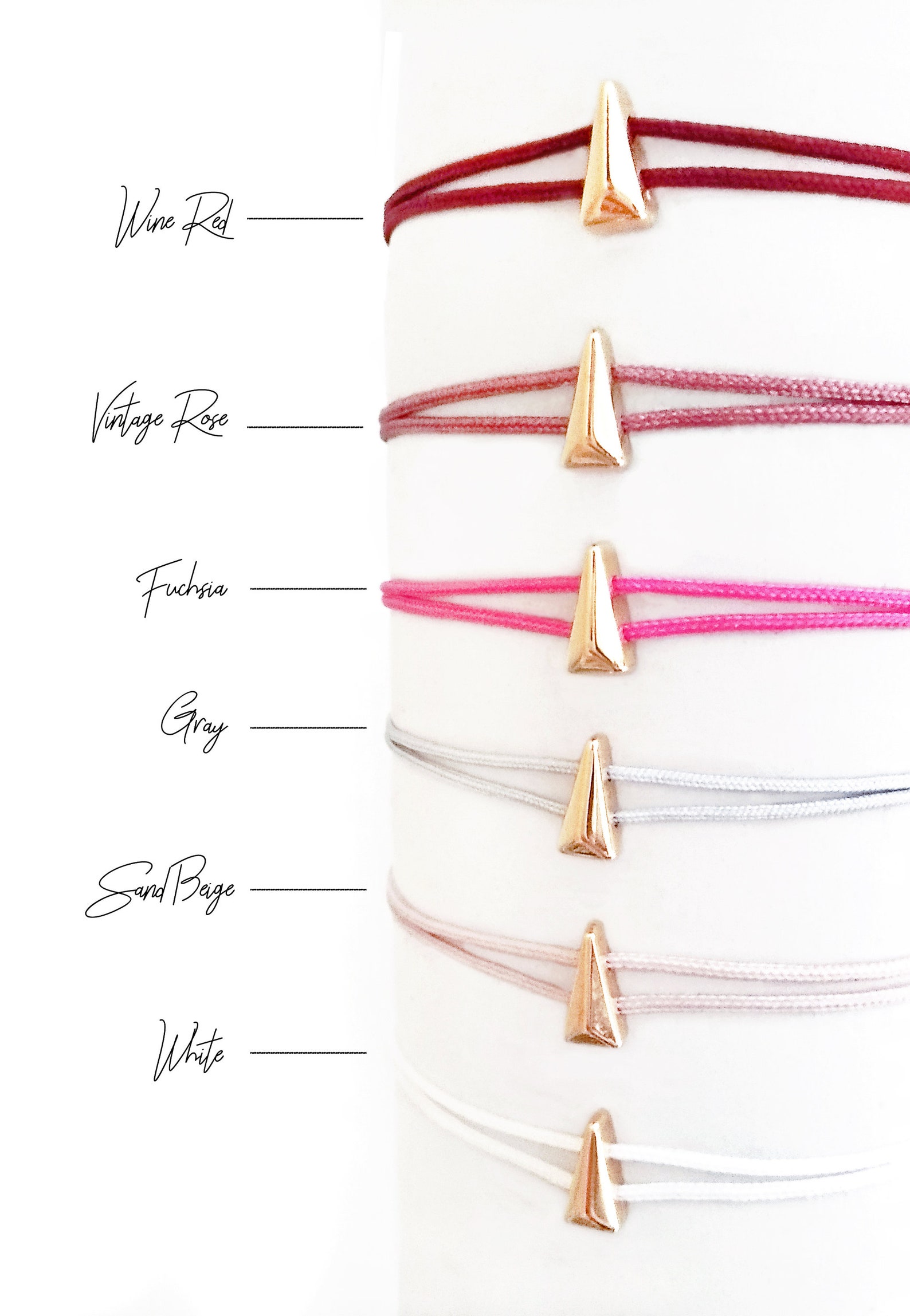 Gold Triangle Friendship Bracelet Tiny Triangle Cord | Etsy