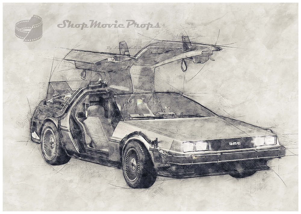 Delorean Back To The Future Drawing