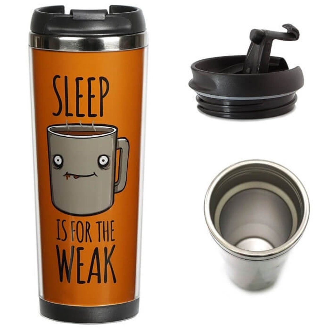 Custom Travel Mug Sleep is for Weak. Stainless Travel Mug. - Etsy