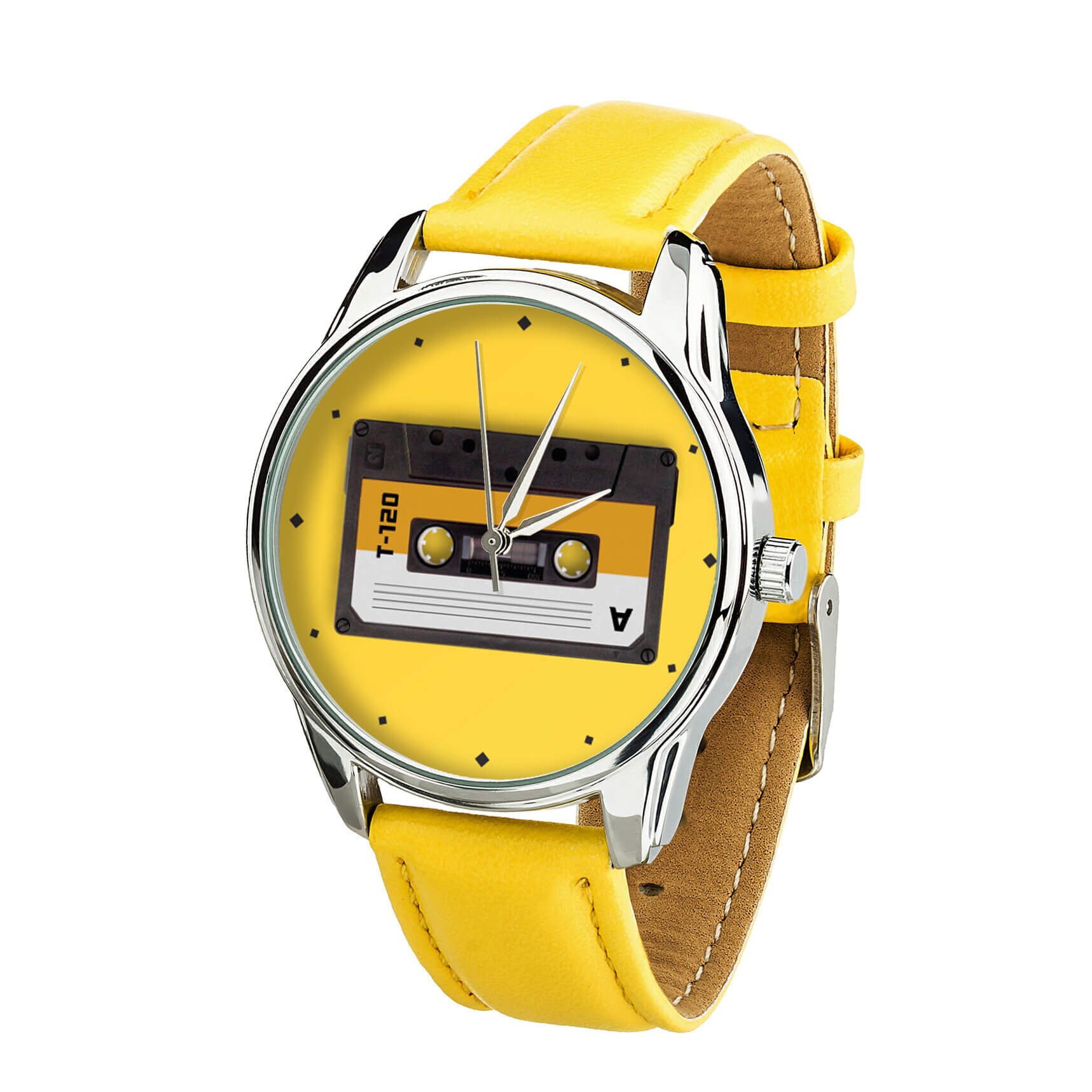 Yellow Retro Cassette Watch. Leather Wrist Watch. Women Watch. Unisex ...