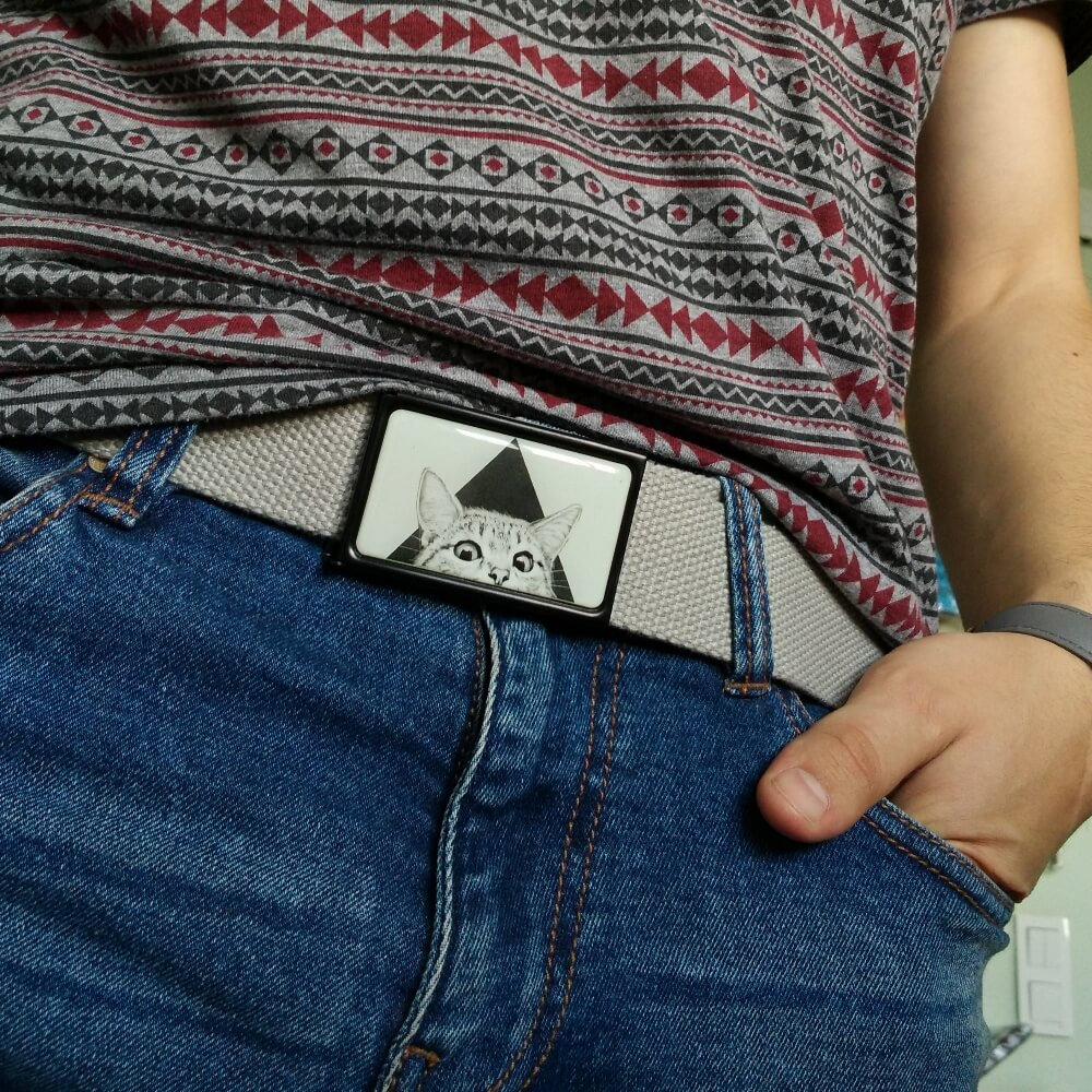 Cat Belt Buckle | Cat Lover Gift Textile Belt | Womens Belt Buckle ...