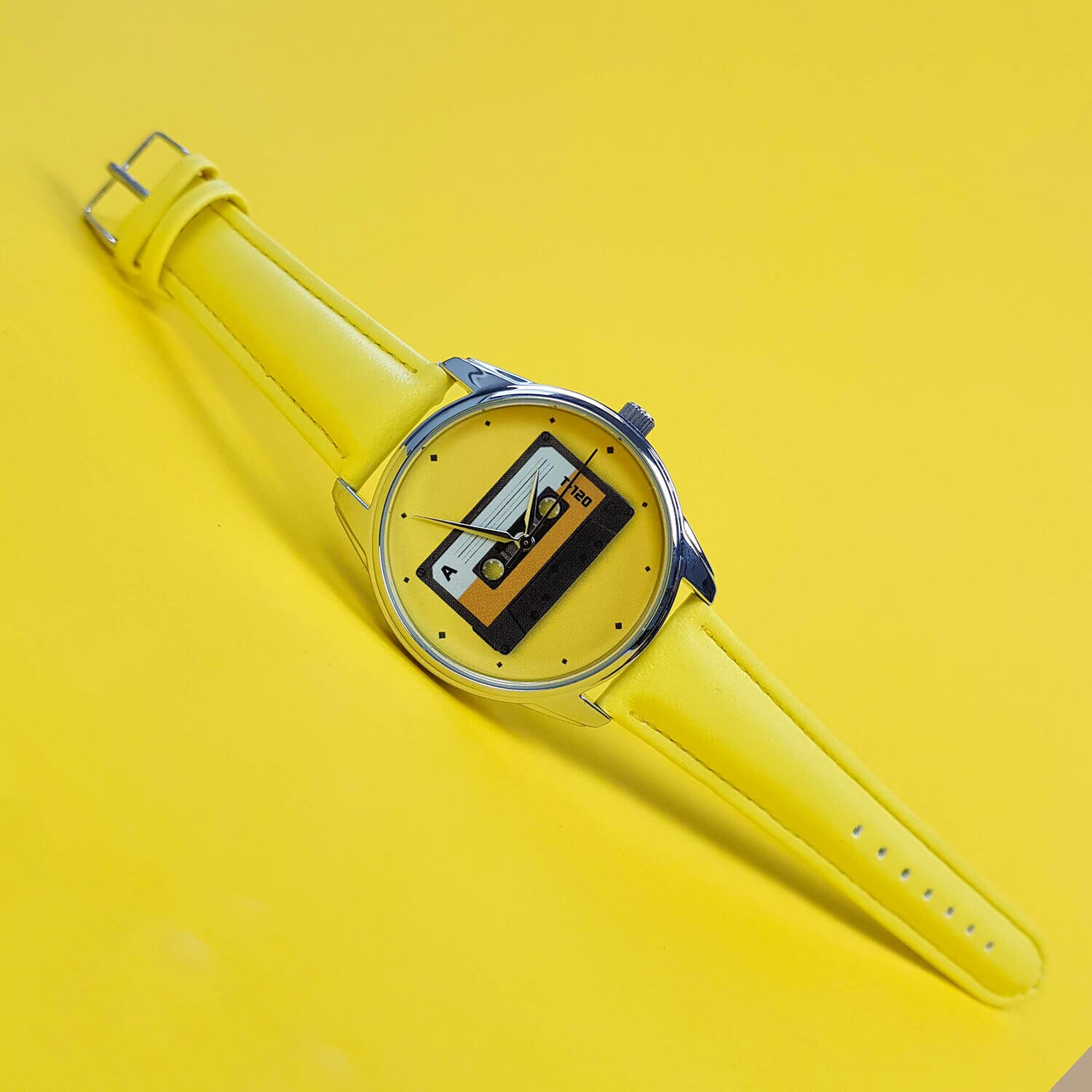 Yellow Retro Cassette Watch. Leather Wrist Watch. Women Watch. Unisex ...