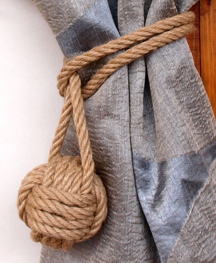 Set of 4 Nautical Rope Curtain Tie Backs Nautical Monkey - Etsy UK