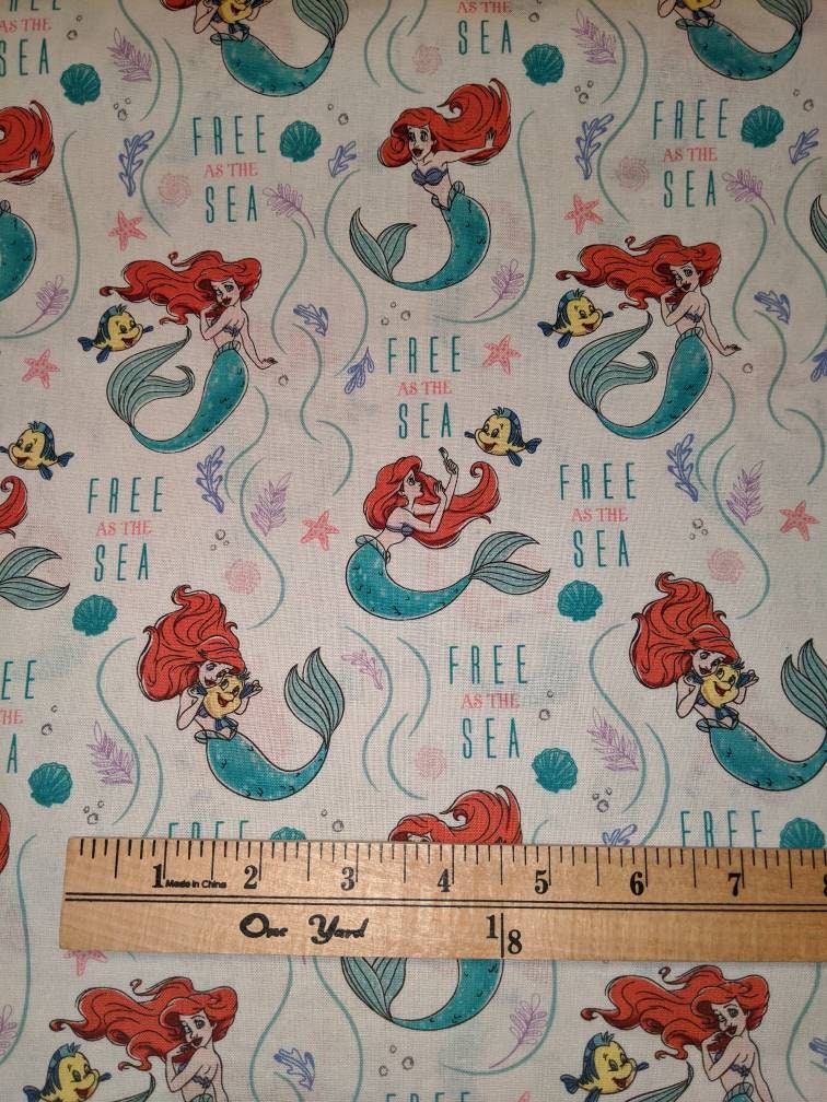 Sewing & Needlecraft Sewing & Fiber REMNANT ONLY Little Mermaid Ariel ...