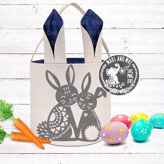 Rabbits Folk Style SVG PNG DXF Digital Cutting File/easter | Etsy