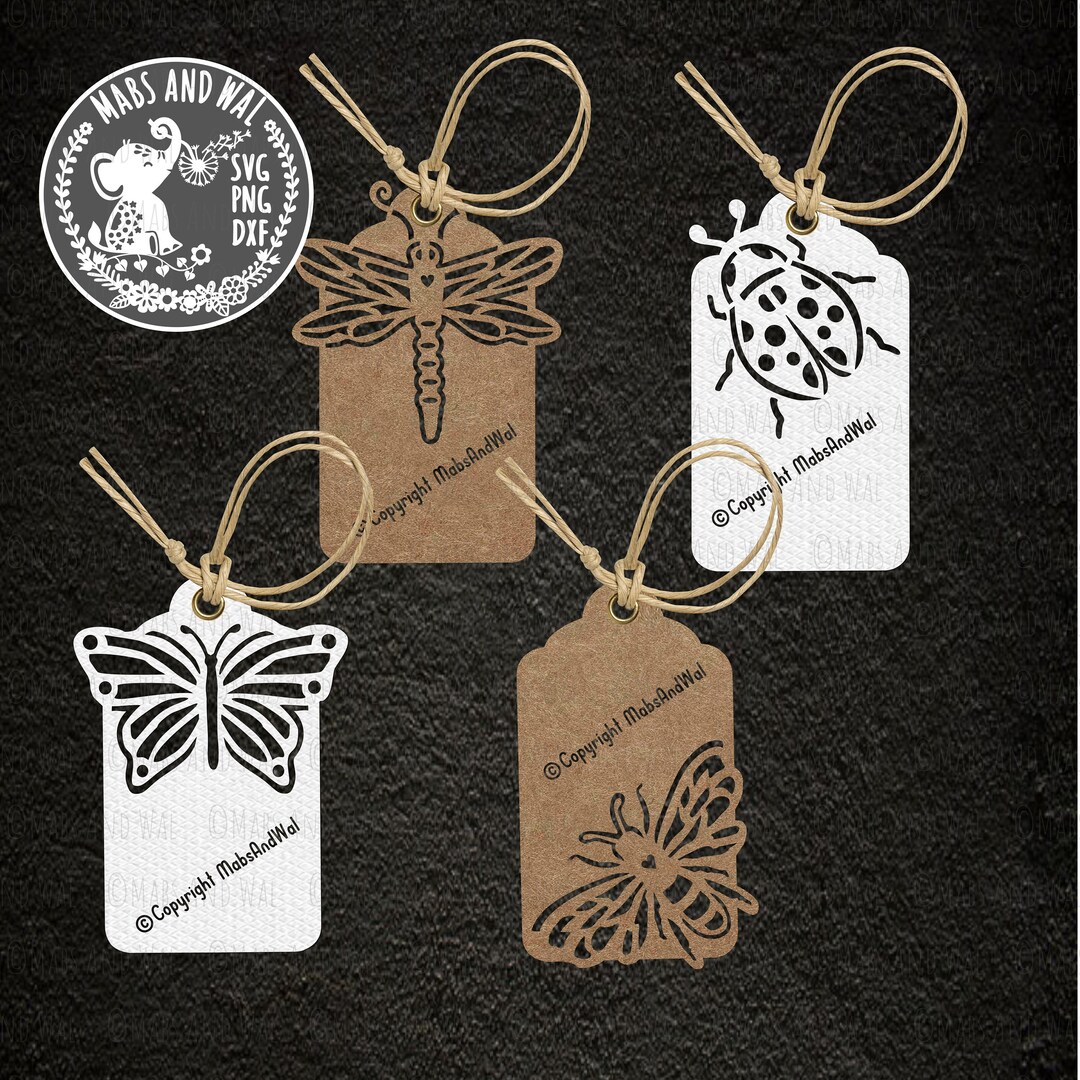 Gift Tags Insects SVG PNG DXF Digital Cutting File/butterfly - Etsy