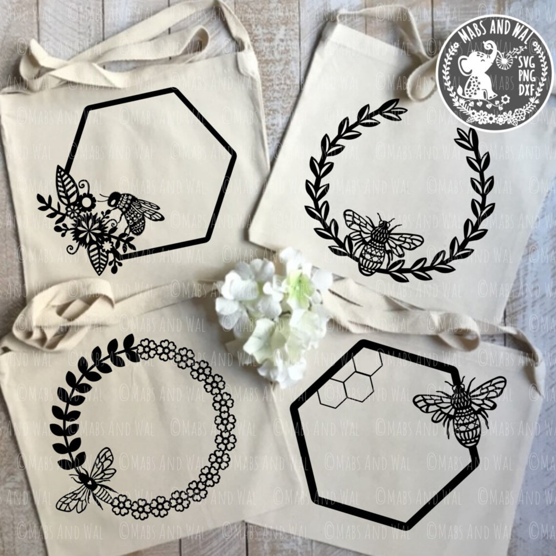 Bee Frames SVG PNG DXF Digital Cutting File/laurel Bee | Etsy