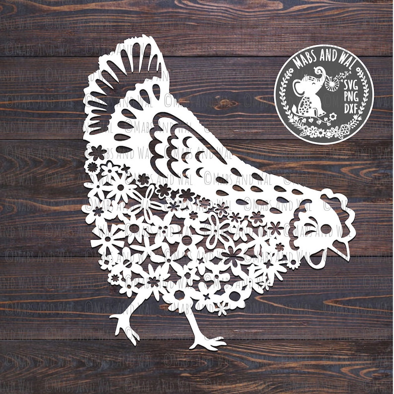 Chicken SVG PNG DXF digital cutting file/folk style | Etsy