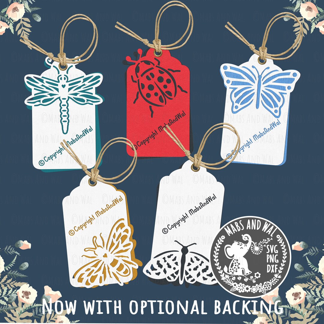 Gift Tags Insects SVG PNG DXF Digital Cutting File/butterfly Tag ...