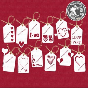 Valentine Gift Tags SVG PNG DXF Digital Cutting File/valentine's Day ...