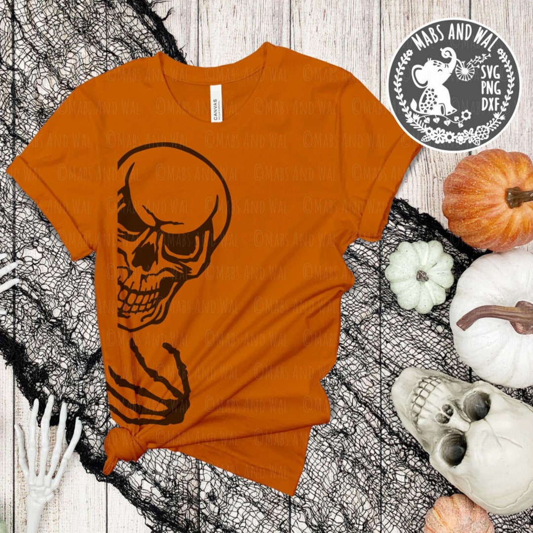 Skeleton Peeking SVG PNG DXF Digital Cutting File/halloween Skull/trick ...