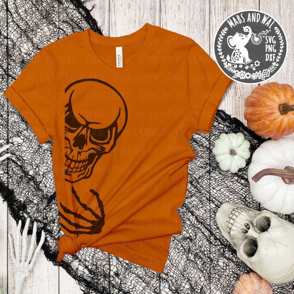 Skeleton Peeking SVG PNG DXF Digital Cutting File/halloween Skull/trick ...