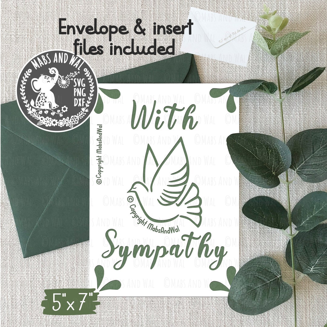 With Sympathy Card SVG PNG DXF Digital Cutting File/thinking of You Svg ...