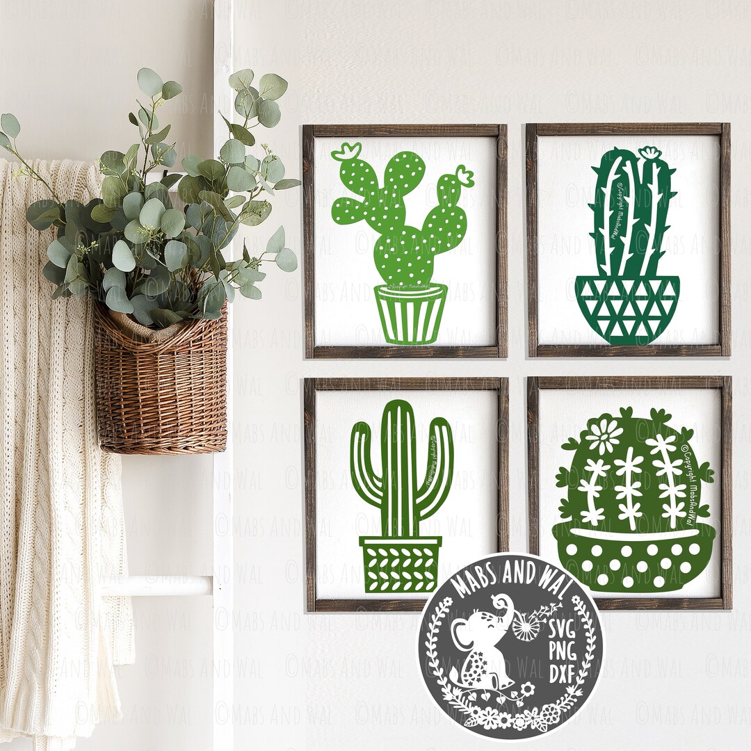Cactus Set SVG PNG DXF Digital Cutting File/cactus Svg/cacti/houseplant ...