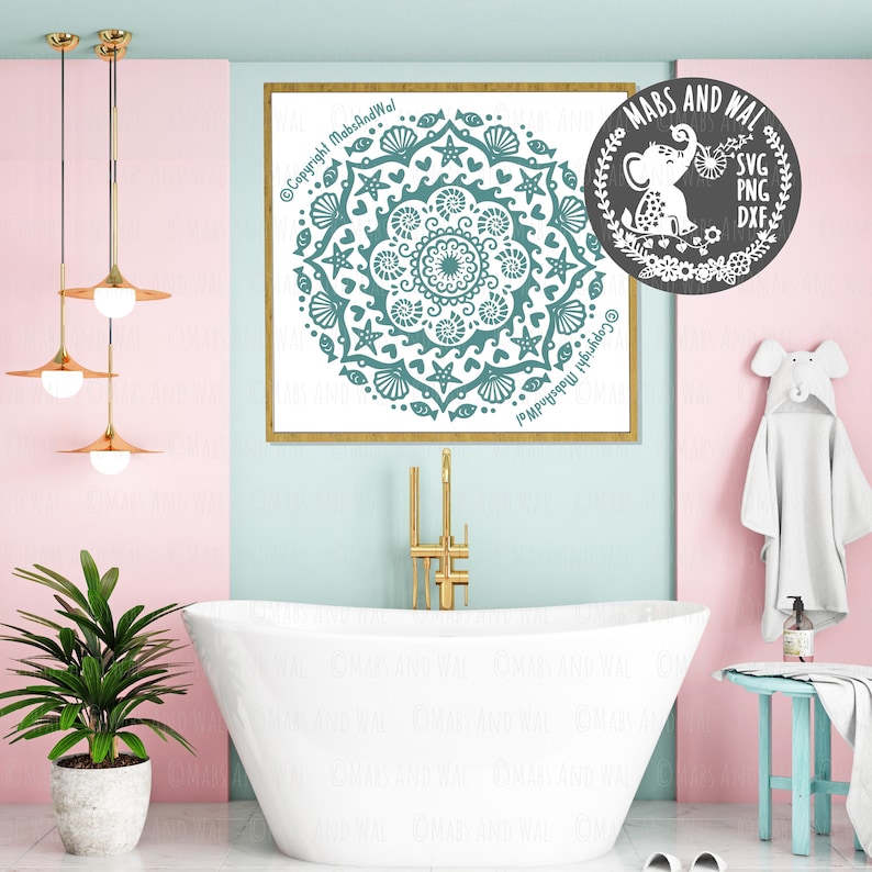 Mandala Beach SVG PNG DXF Digital Cutting File/mandala - Etsy