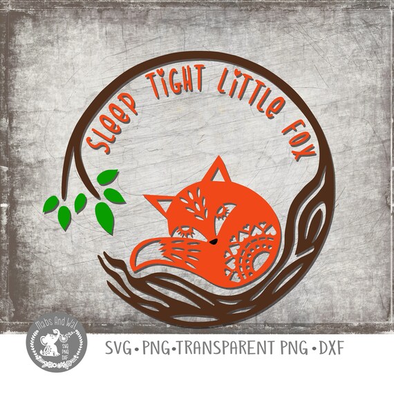 Fox sleep tight SVG PNG DXF digital cutting file/folk style | Etsy