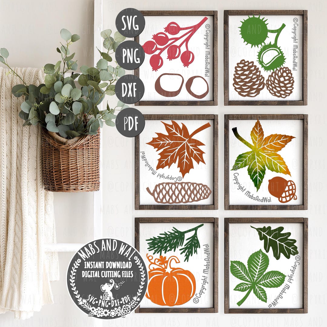 Autumn Fall Foliage SVG PNG DXF Pdf Digital Cutting File/fall Svg ...