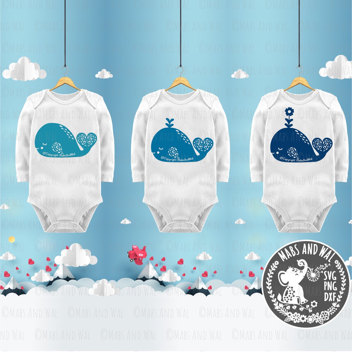 Whales SVG PNG DXF Digital Cutting File/cute Whale Svg/under - Etsy