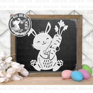 Rabbit and Carrot SVG PNG DXF Digital Cutting File/easter Bunny Svg ...