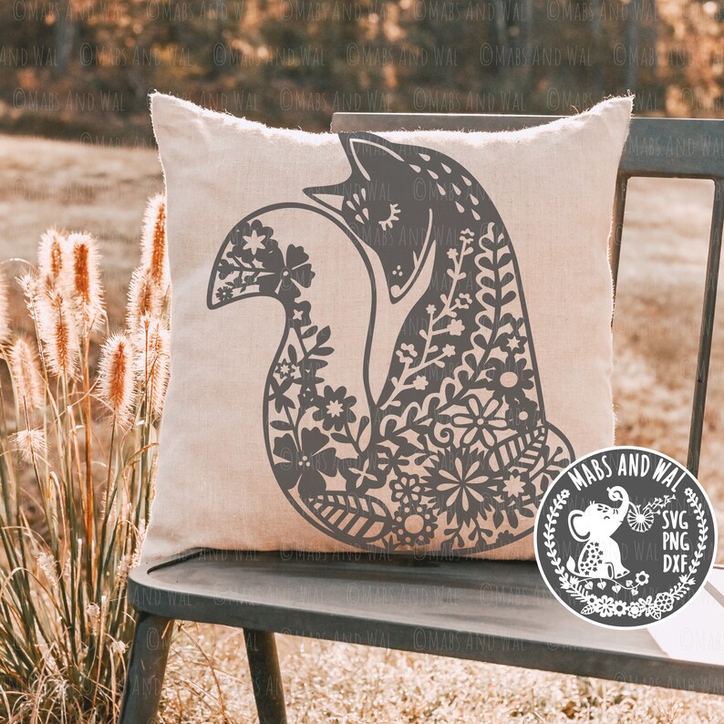 Fox Flowers SVG PNG DXF Digital Cutting File/fox Svg/flower | Etsy