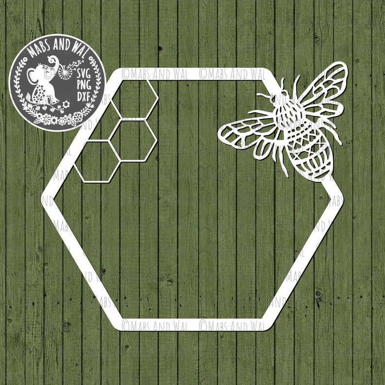 Bee frames SVG PNG DXF digital cutting file/laurel bee | Etsy