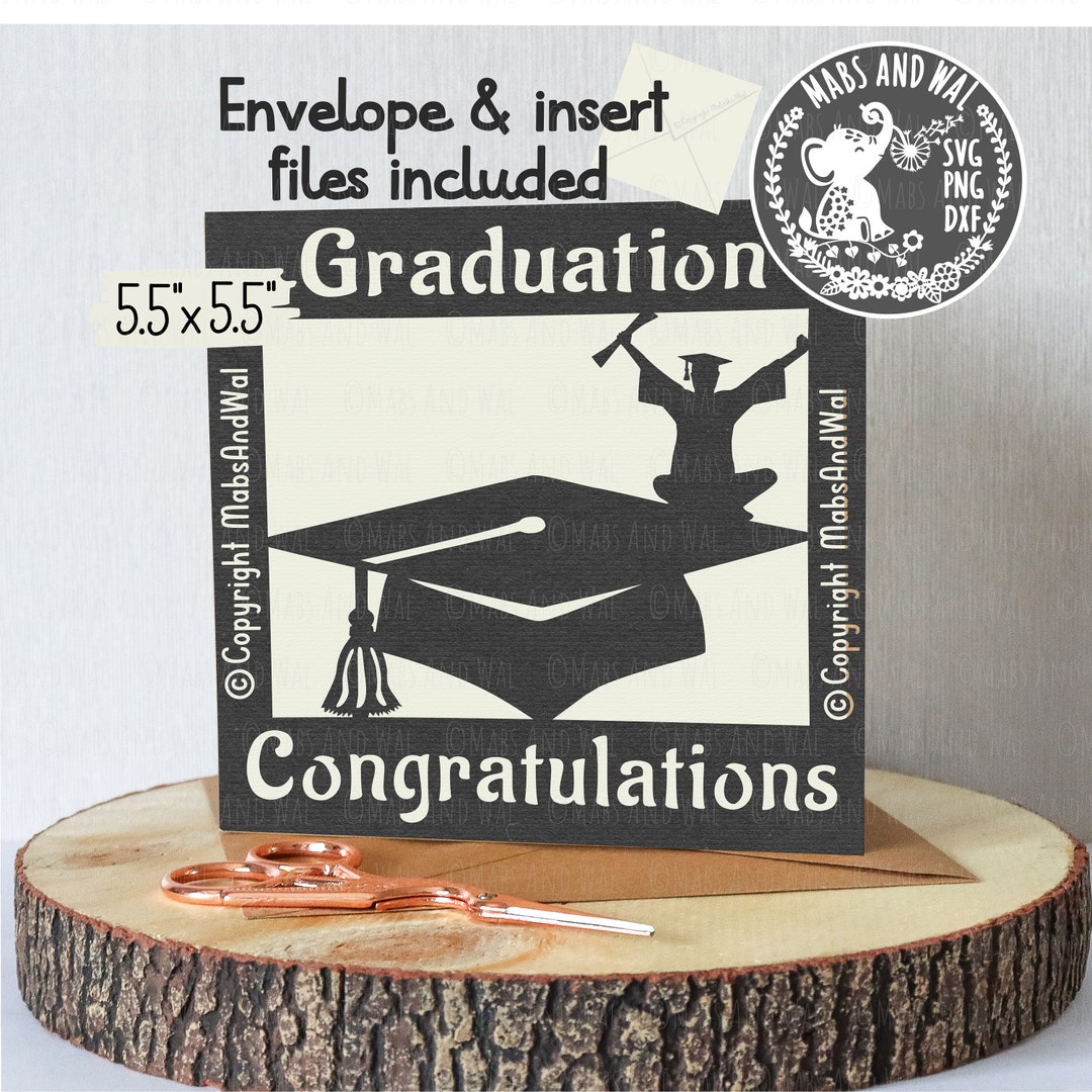 Graduation Congratulations Card SVG PNG DXF Digital Cutting File,square ...
